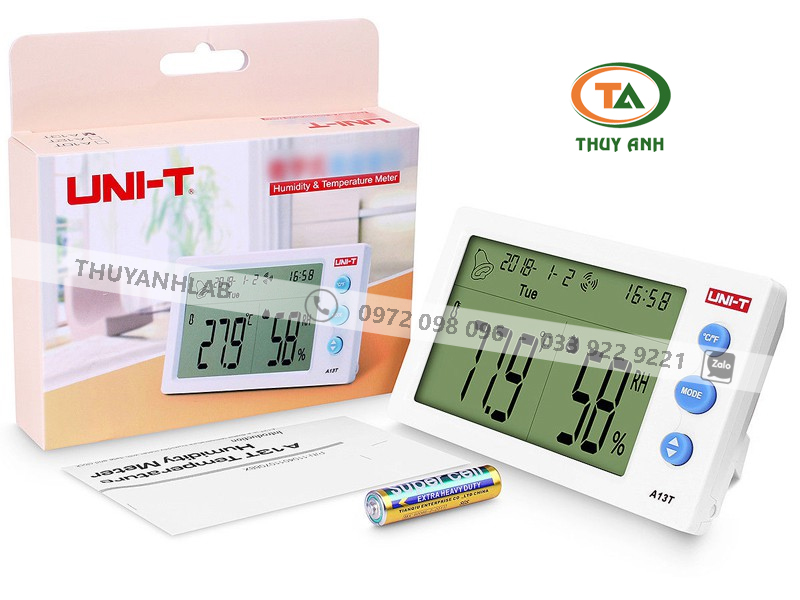 A13T UNI-T Máy đo nhiệt độ, độ ẩm (10°C ~ 50°C)